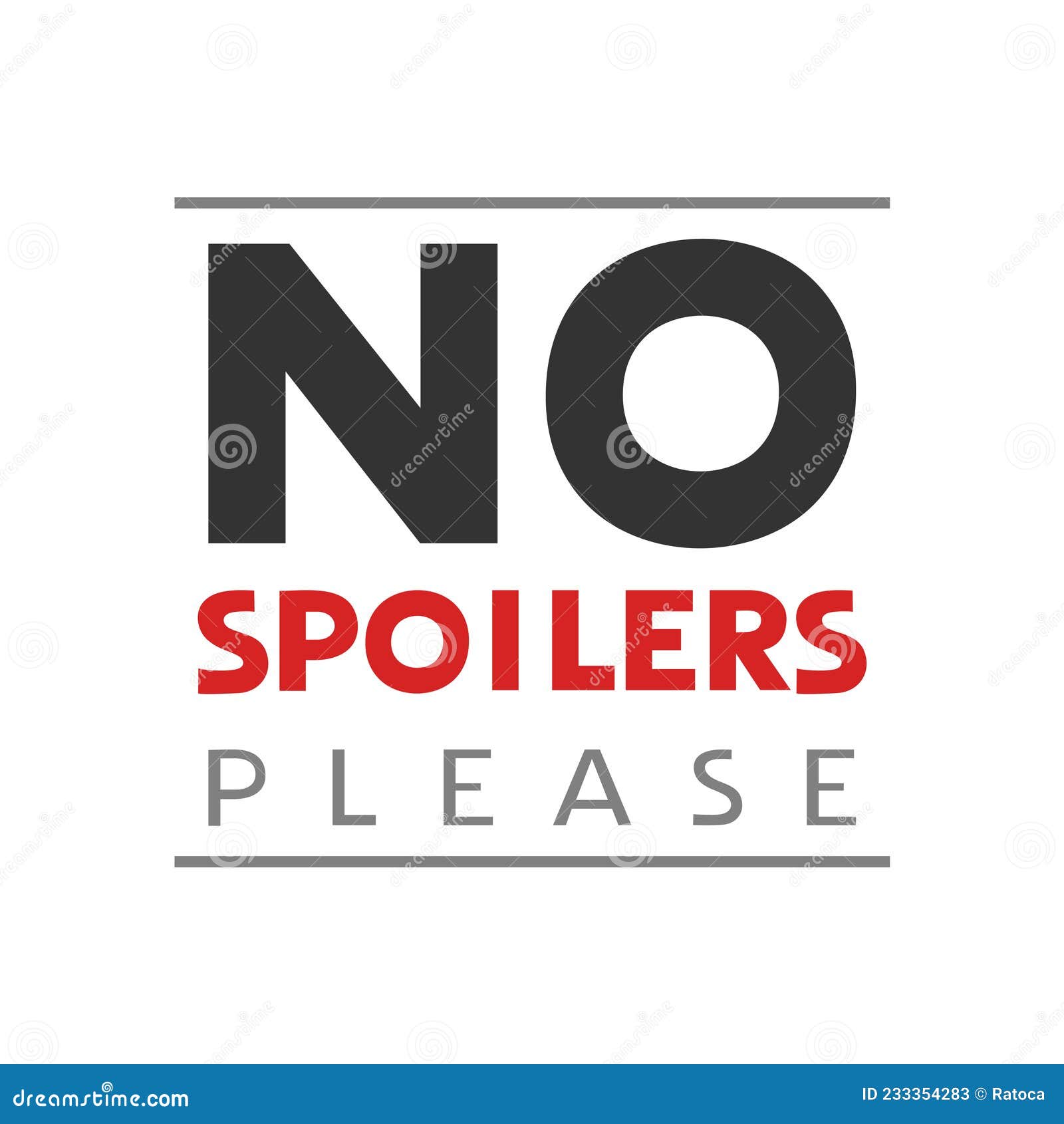 Design of No Spoilers Message Stock Vector - Illustration of beware ...