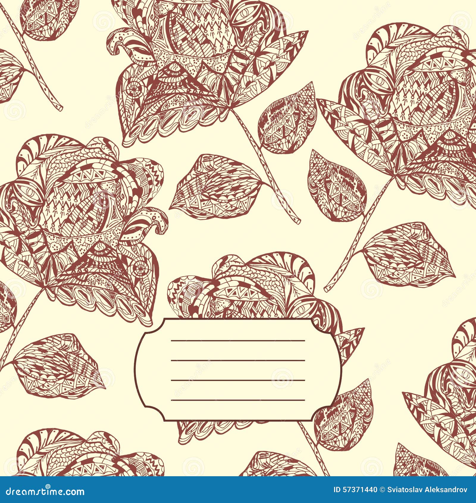 Design of Notebook Cover with Hand-drawn Doodle Ethnic Flowers P Stock ...