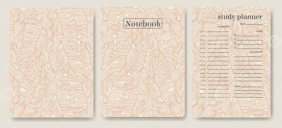 Design for Notebook and Planner Template. Study Planner, Cover Page ...