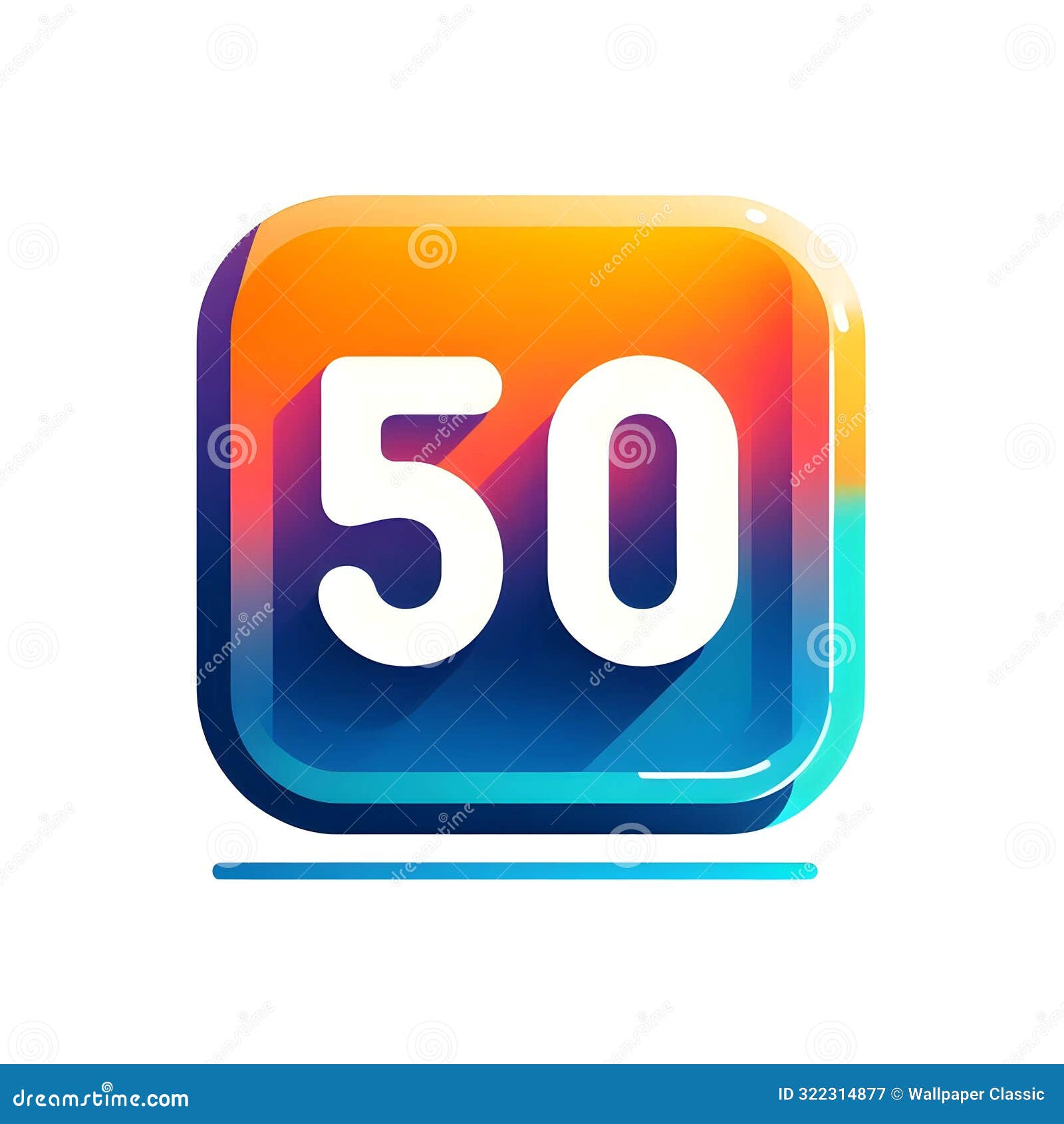 Design Number 50 Colourful with Background White Stock Illustration ...