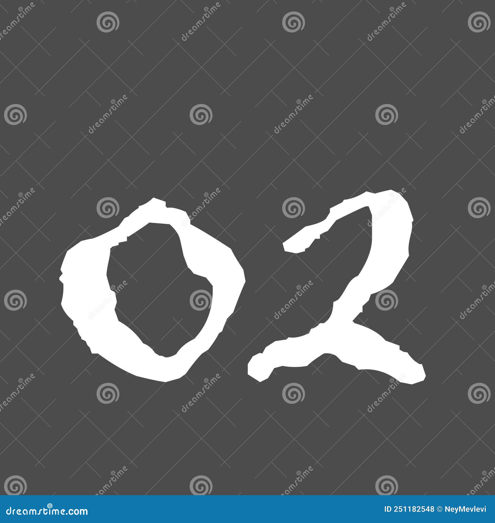 Design Number 2 in Grey on a Black Square Background Stock Illustration ...