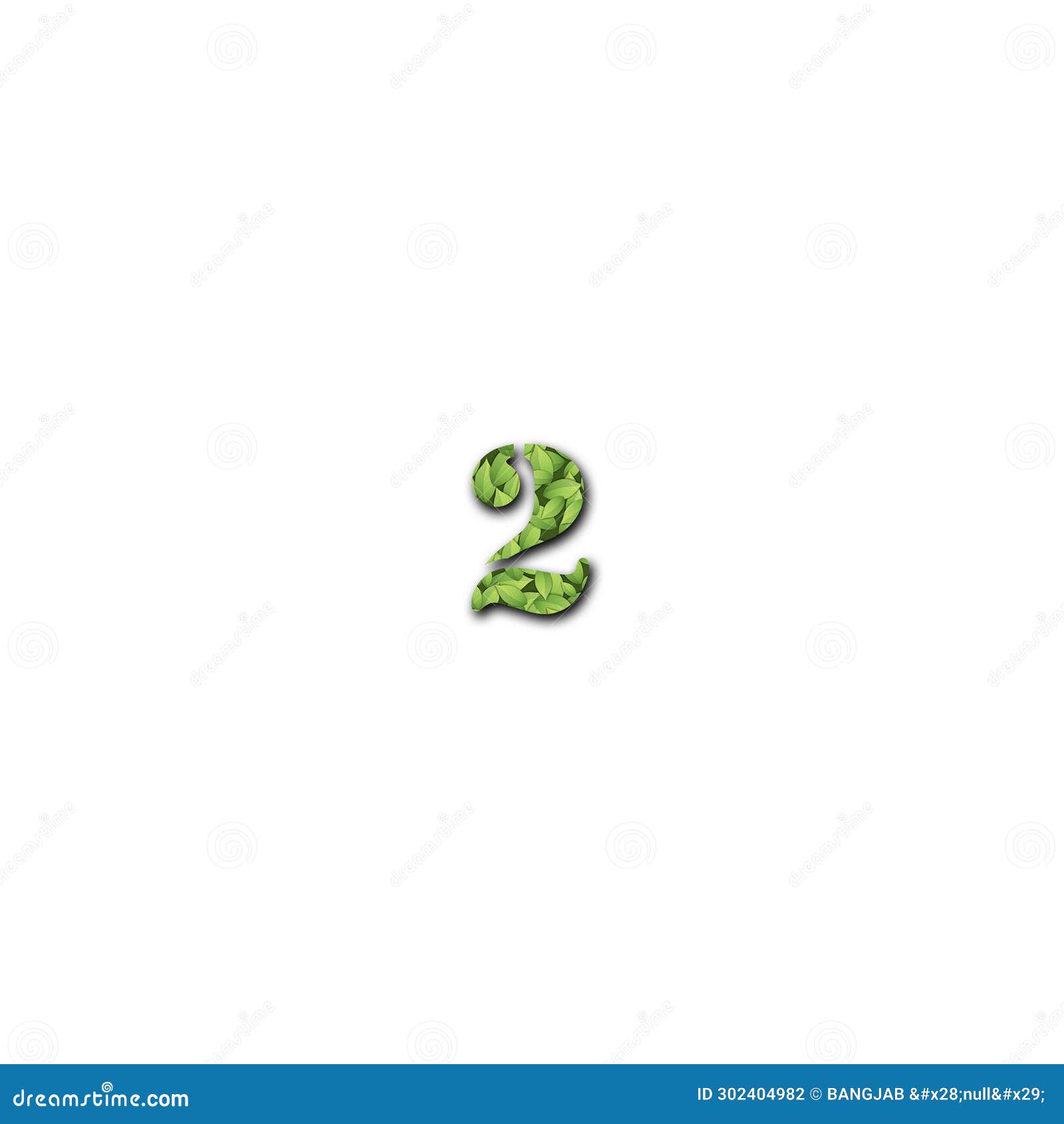 Design Number 2 with Leaf Texture on White Background Stock ...