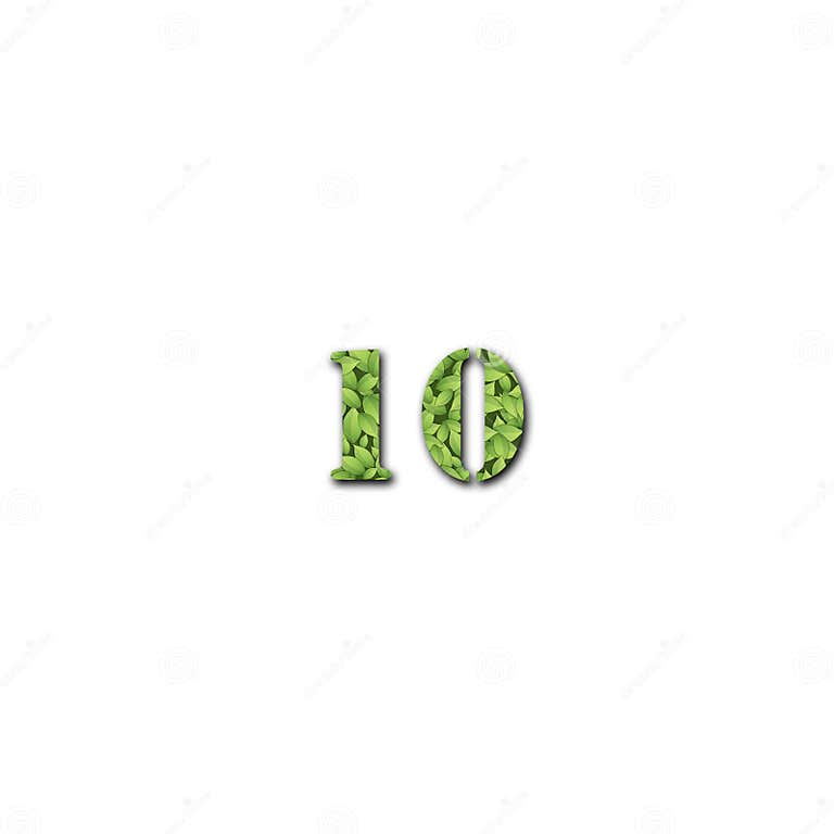 Design Number 10 with Leaf Texture on White Background Stock ...