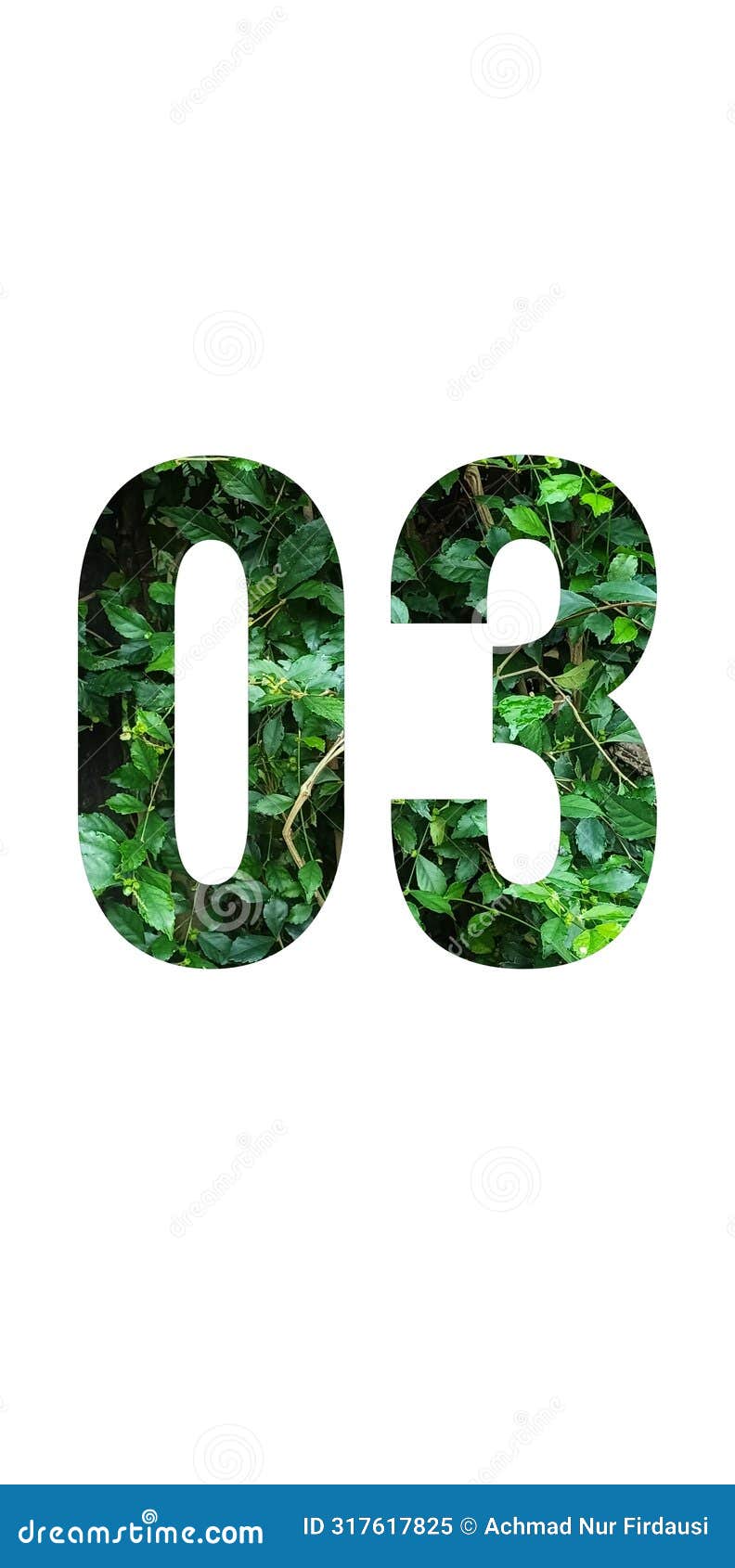 Design Number with Leaf Texture on White Background Stock Image - Image ...