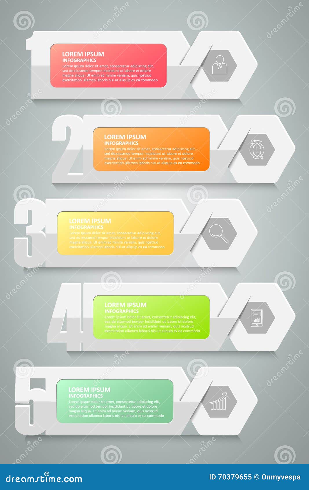 Design Number Option 5 Steps Infographic. Stock Vector - Illustration ...