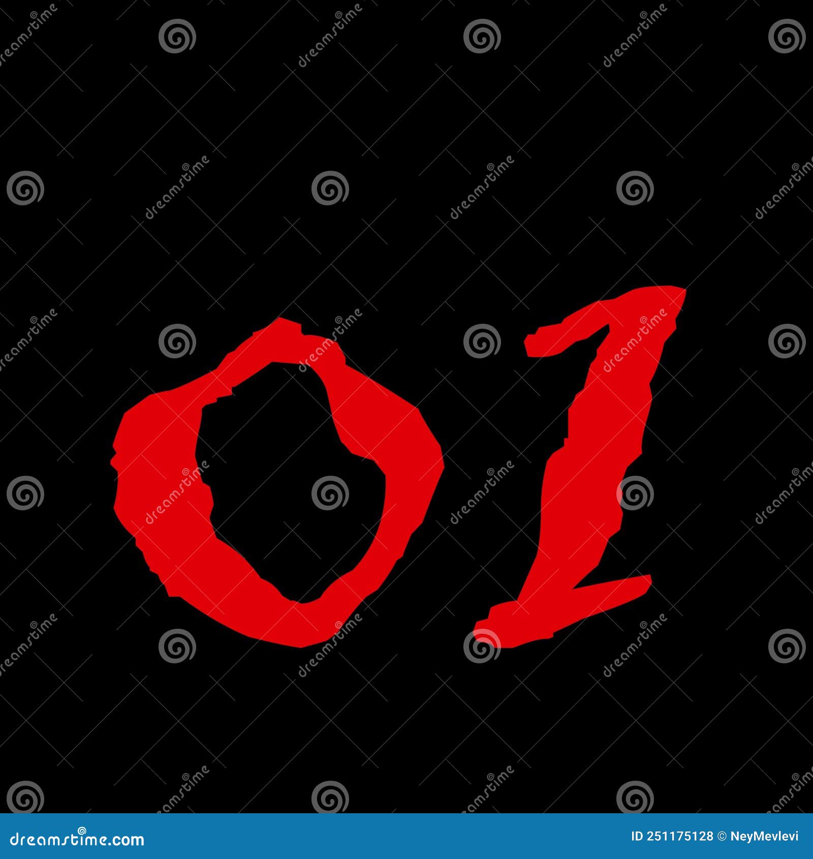 Design Number 1 in Red on a Black Square Background Stock Vector ...