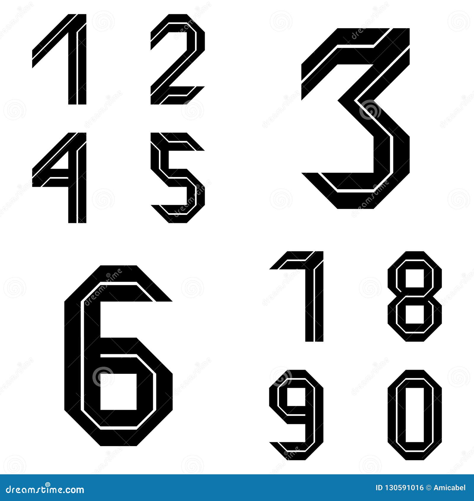 Design numbers set stock vector. Illustration of character - 130591016