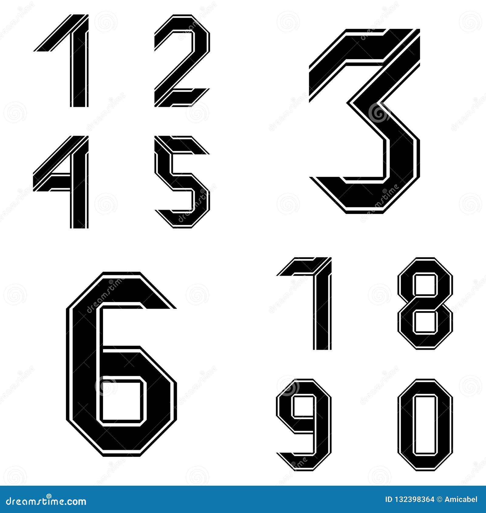 Design numbers set stock vector. Illustration of figure - 132398364