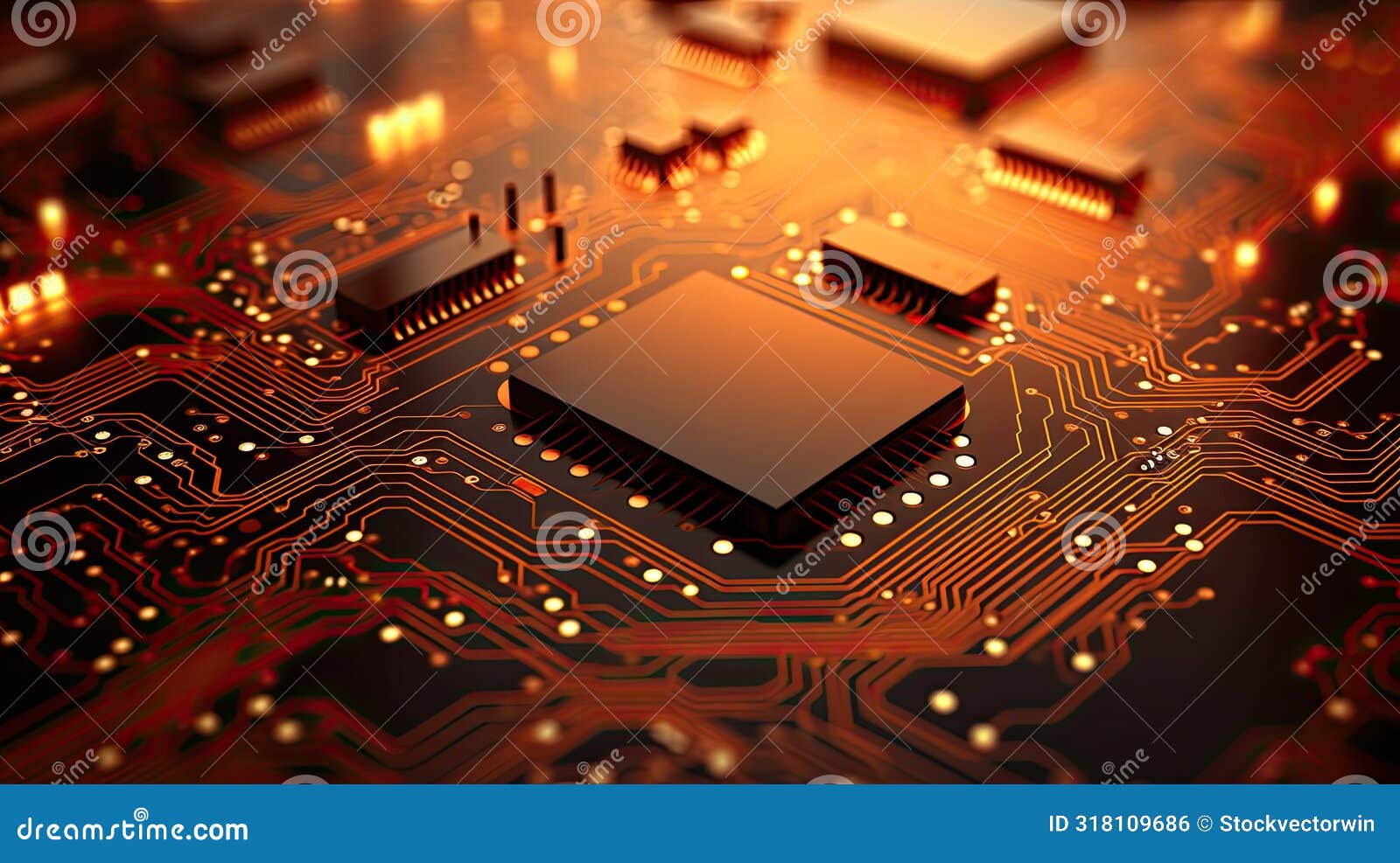 Design Orange Technology Background Stock Illustration - Illustration ...