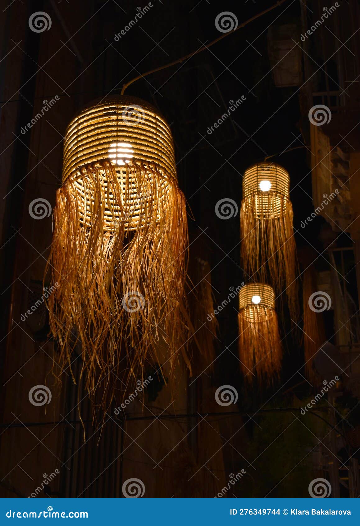 Design Outdoor Lighting, Created from Dry Grass, Pleasant Light Stock ...