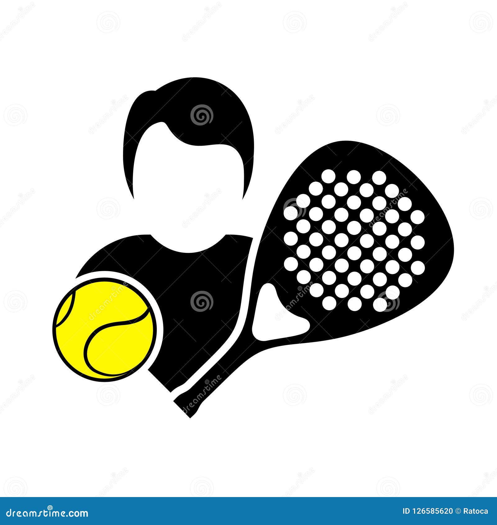 Padel Player Symbol Vector Illustration | CartoonDealer.com #126585610