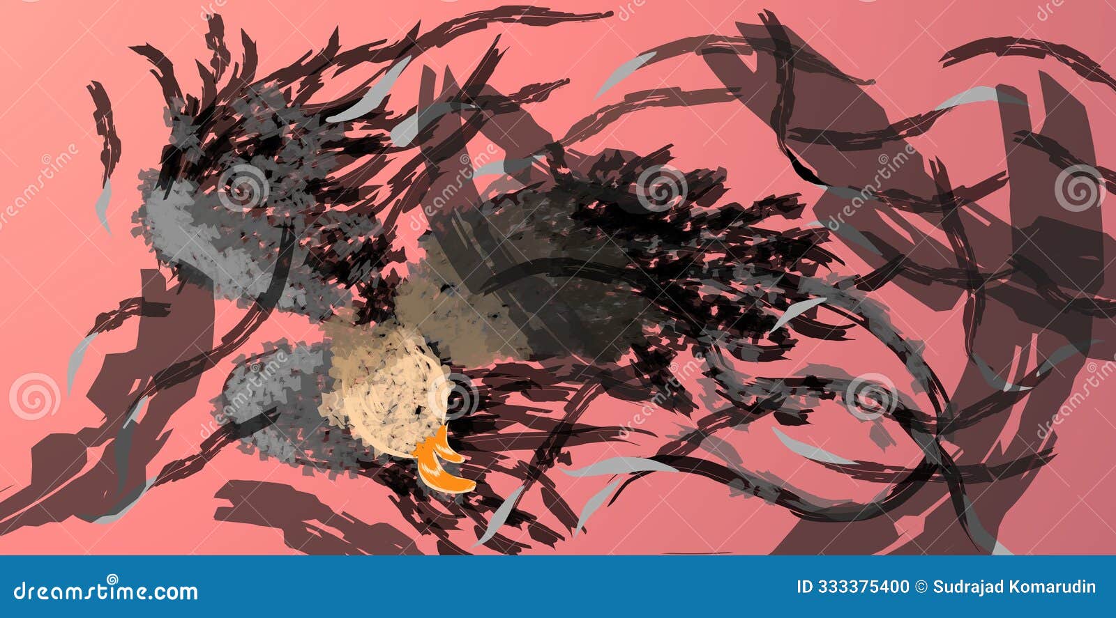 Design of a Painting of an Eagle Falling and Its Feathers Falling Out ...