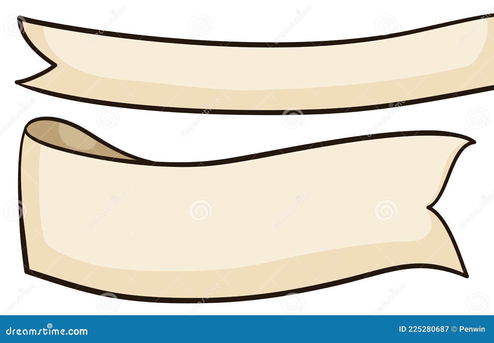 Design of Pair of Ribbons in Cartoon Style, Vector Illustration Stock ...