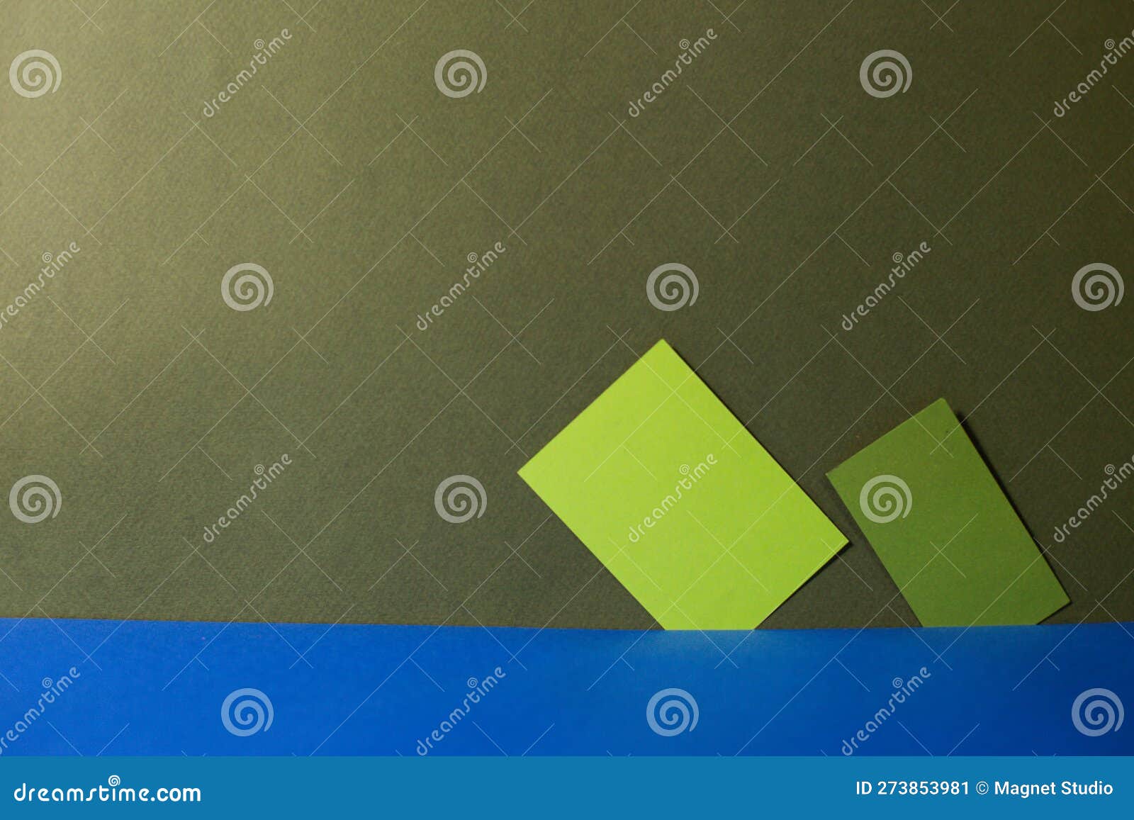 Design Paper, Shades of Green, on a Blue Table with a Dark Background ...