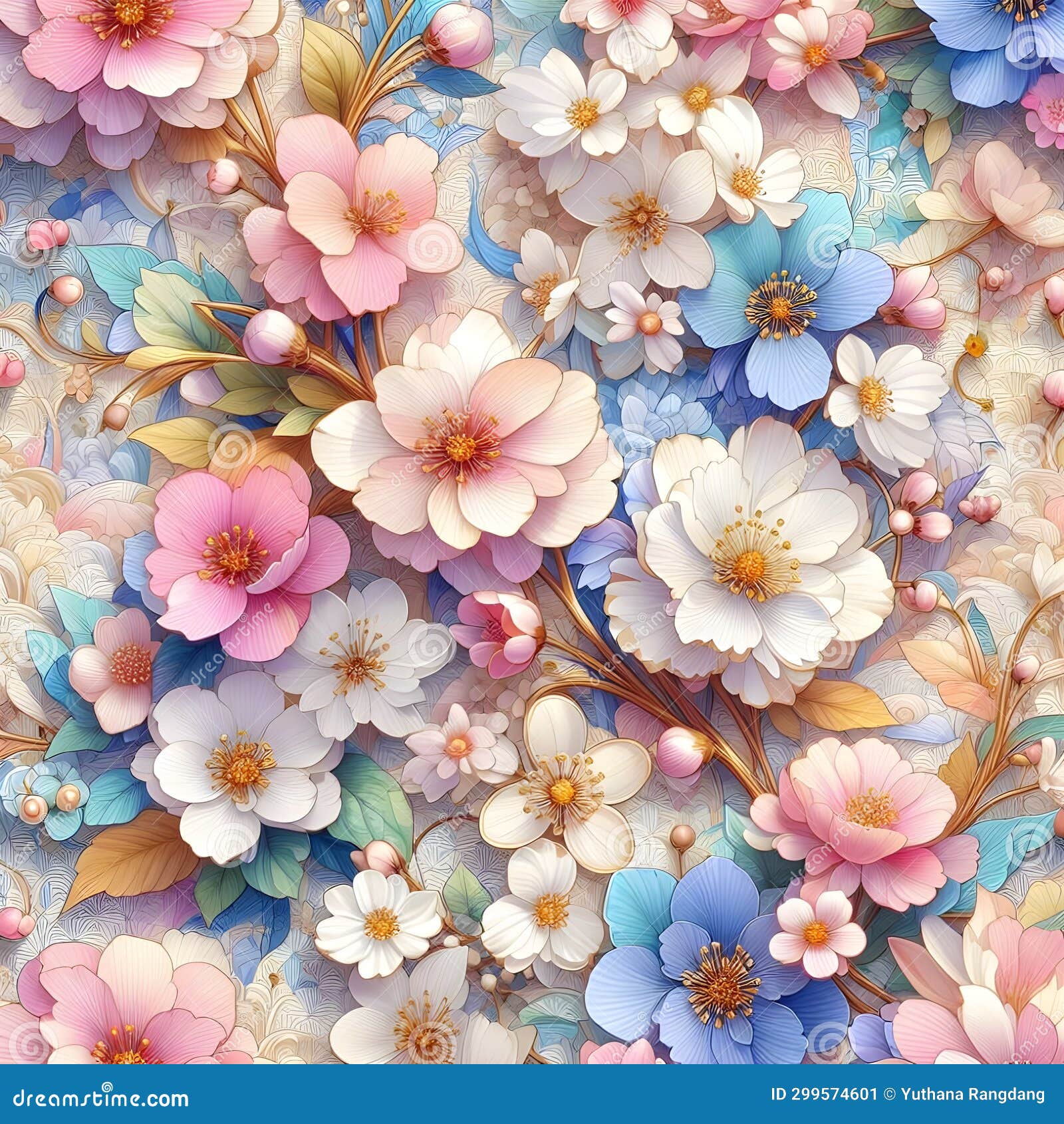 Design a Pattern Inspired by the Blossoming of Spring Flowers. Stock ...