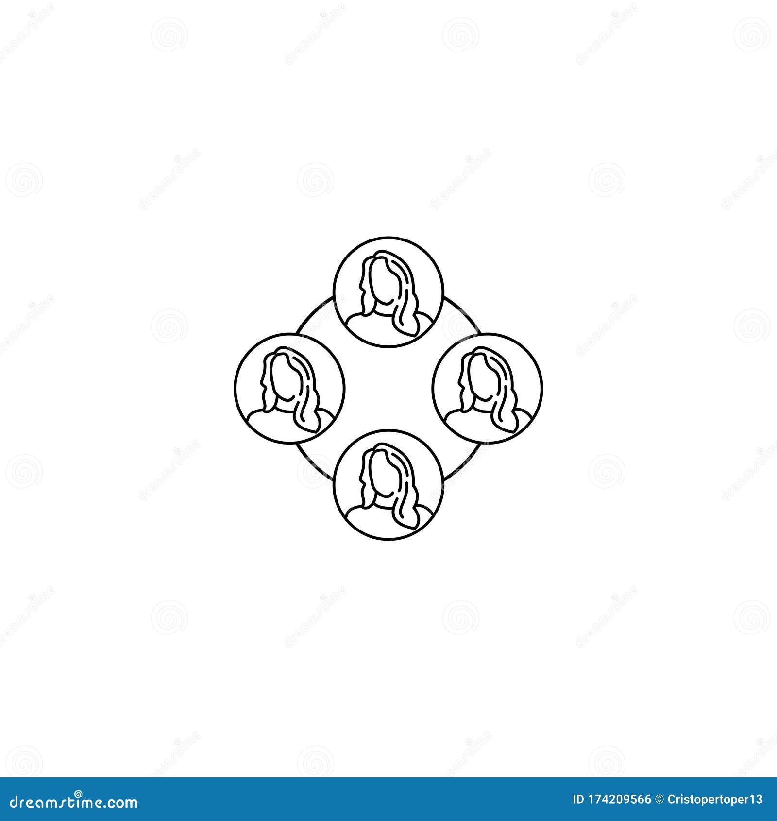 Design People Icon Female Social Network Share Connection Vector Stock ...