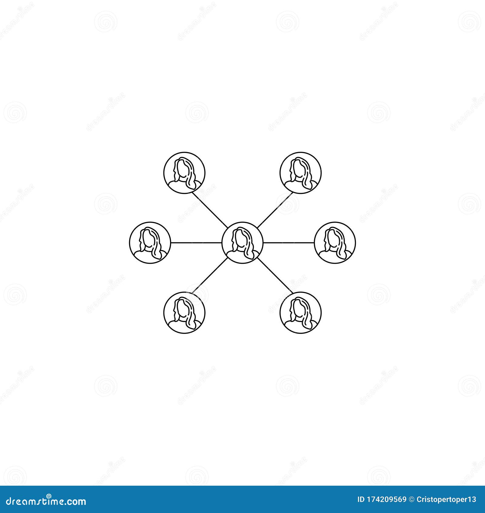 Design People Icon Female Social Network Share Connection Vector Stock ...
