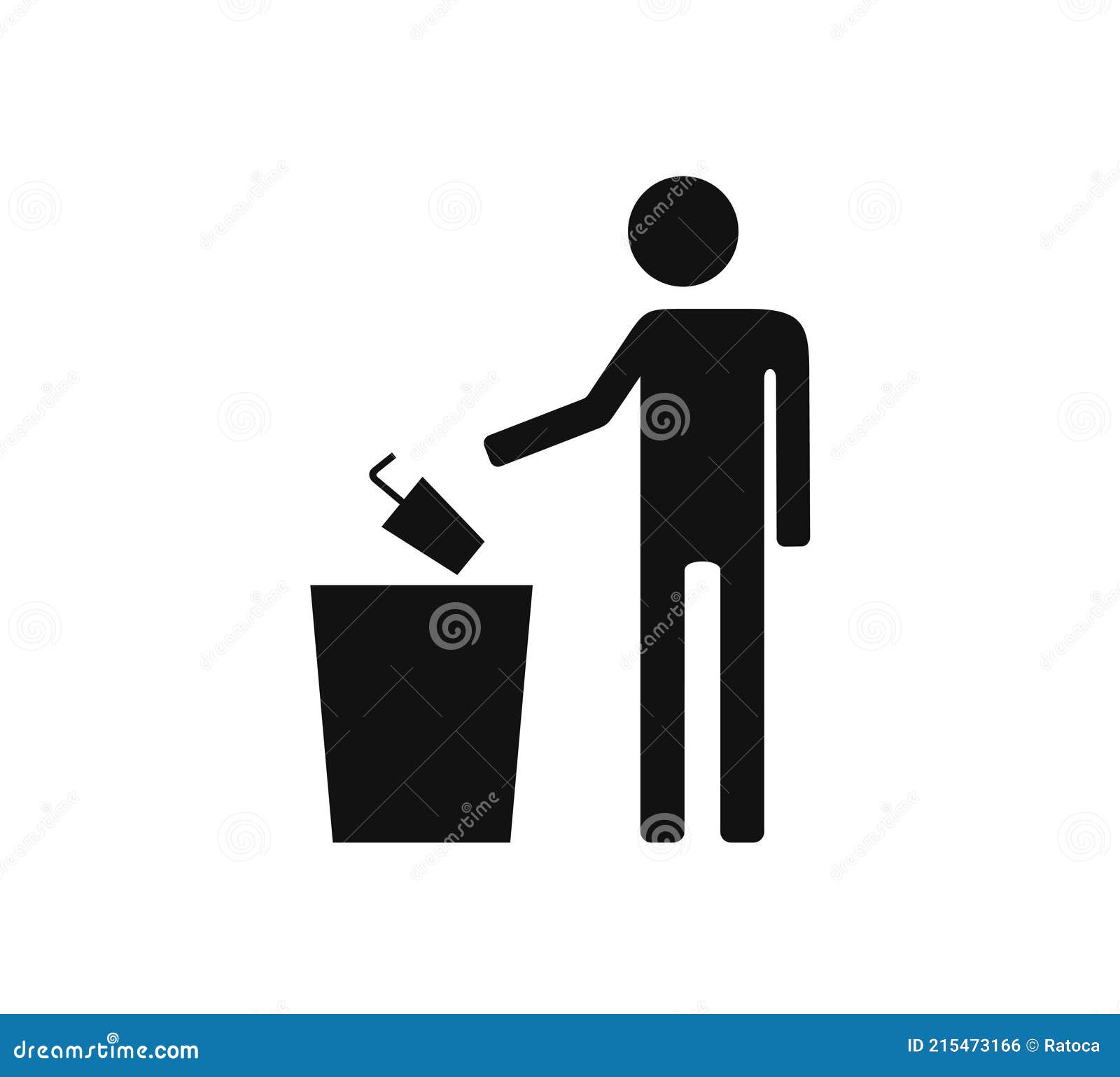 Design of Person Throwing Trash Symbol Stock Vector - Illustration of ...