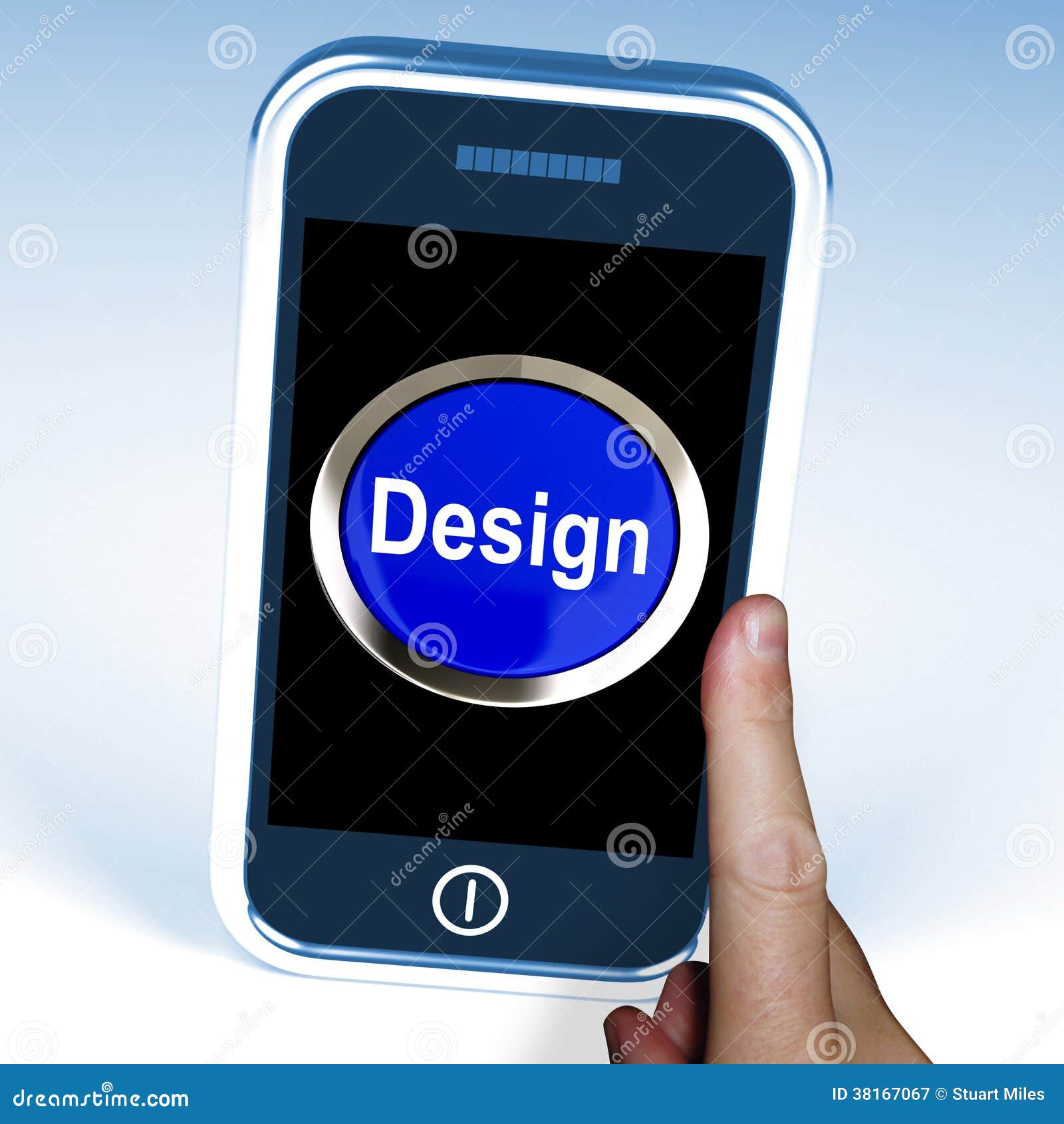 Design on Phone Shows Creative Artistic Designing Stock Illustration ...