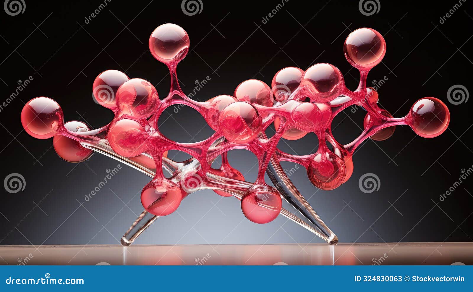 Design pink molecule stock illustration. Illustration of intricate ...
