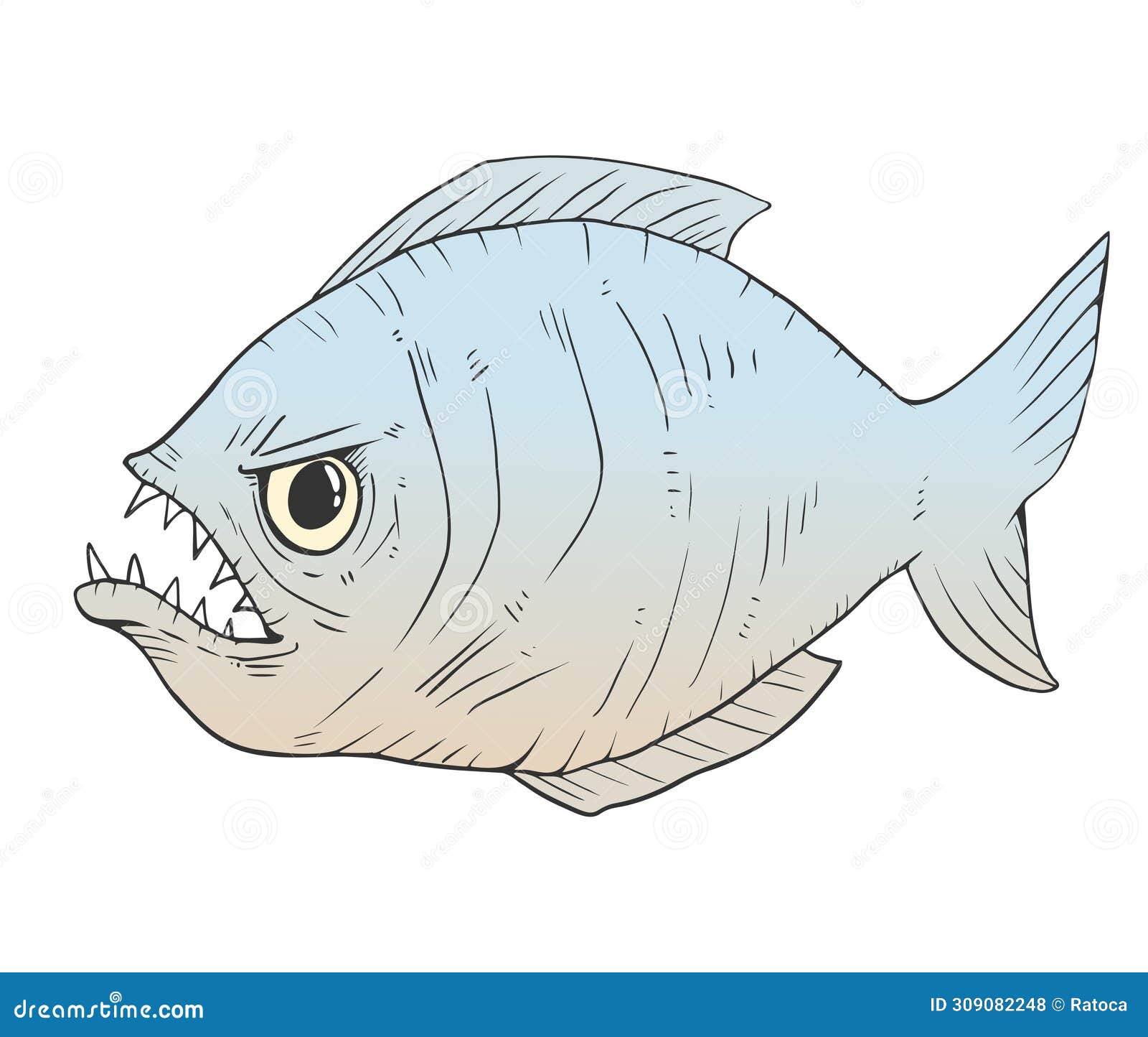 Design of Piranha Illustration Stock Vector - Illustration of aquatic ...