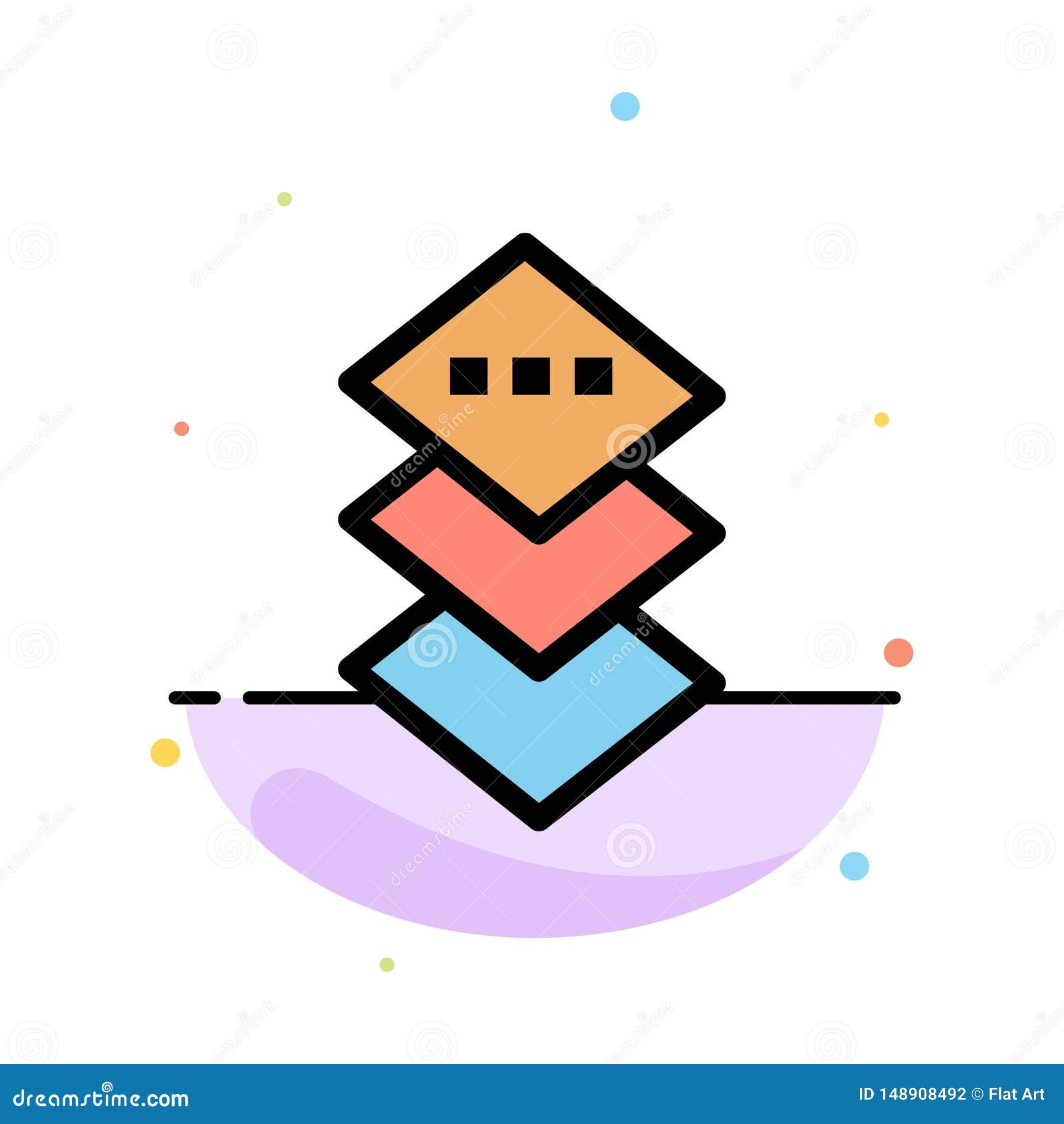 Design, Plane, Square Abstract Flat Color Icon Template Stock Vector ...