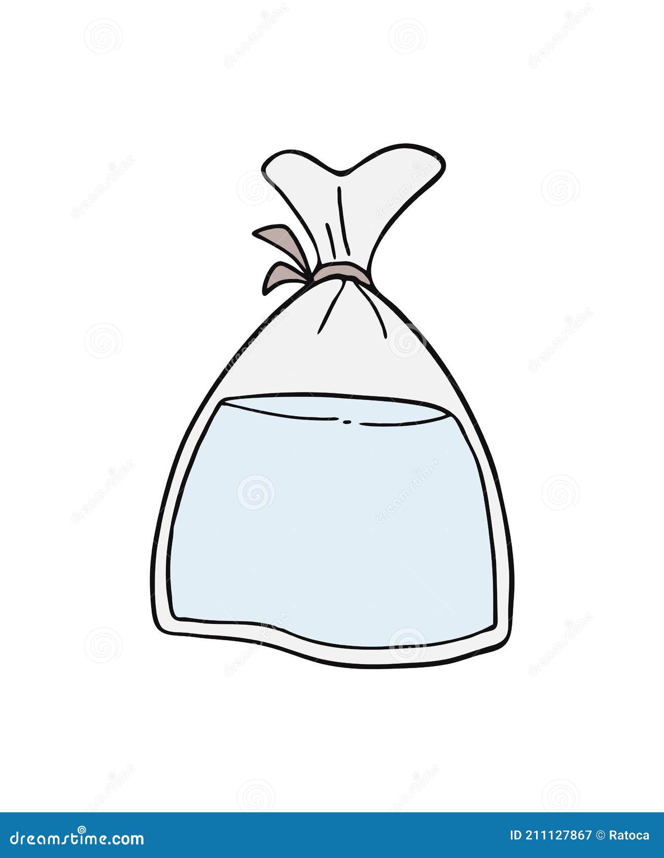 Design of Plastic Bag with Water Stock Vector - Illustration of drawing ...