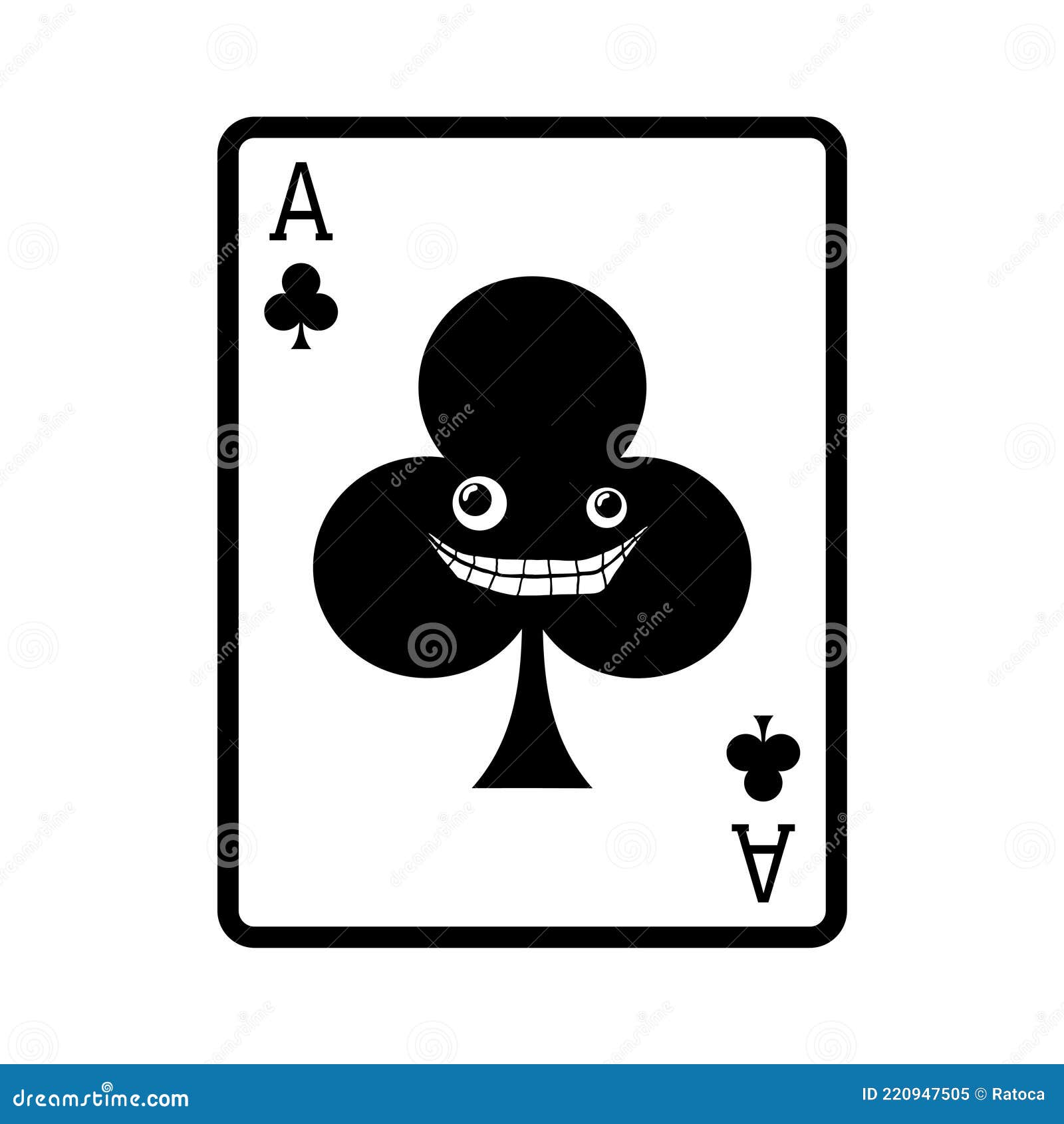 Design of Poker Clover Ace Card Stock Vector - Illustration of clover ...