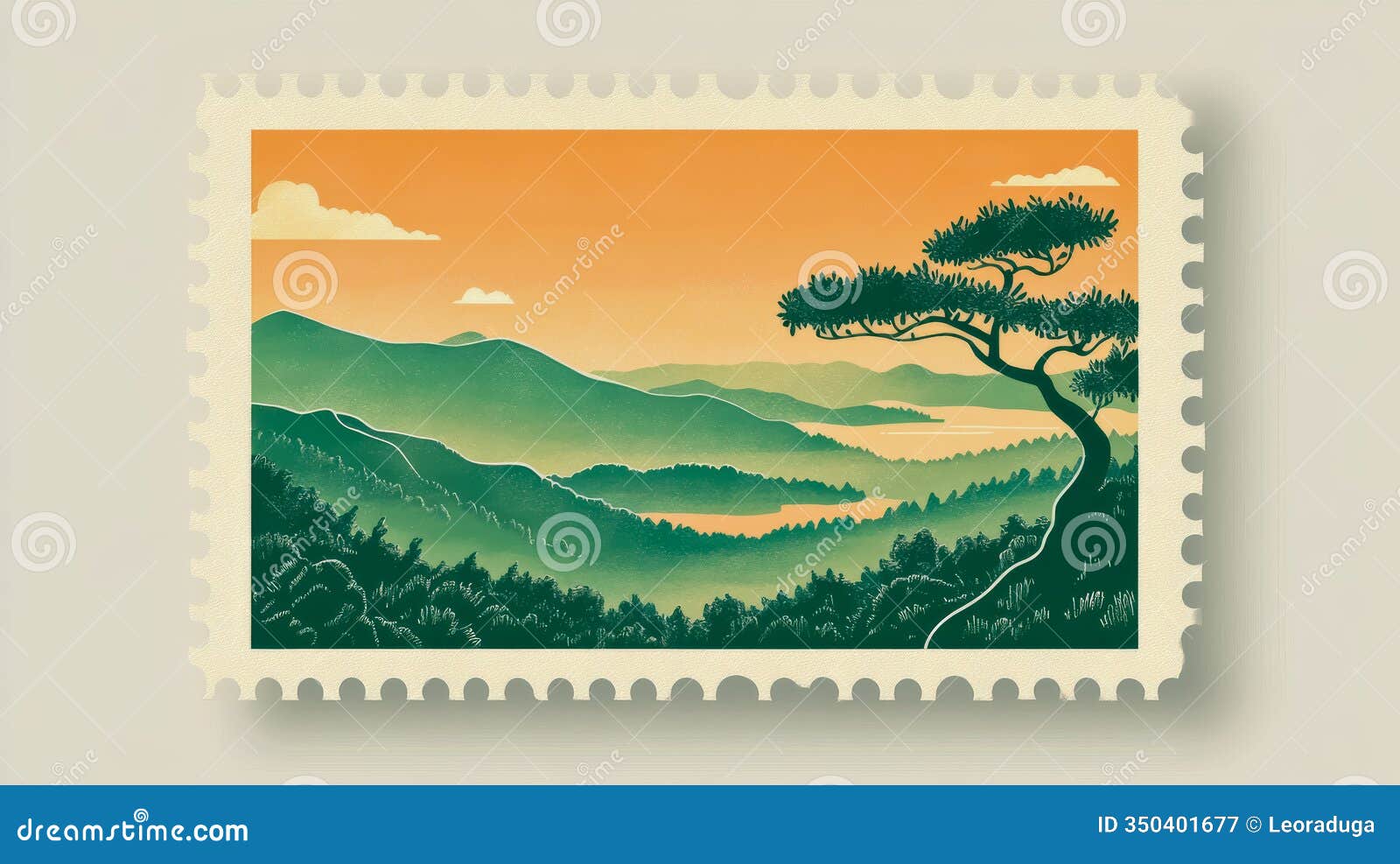 Design of a Postage Stamp, Featuring a Clean Rectangular Shape with ...