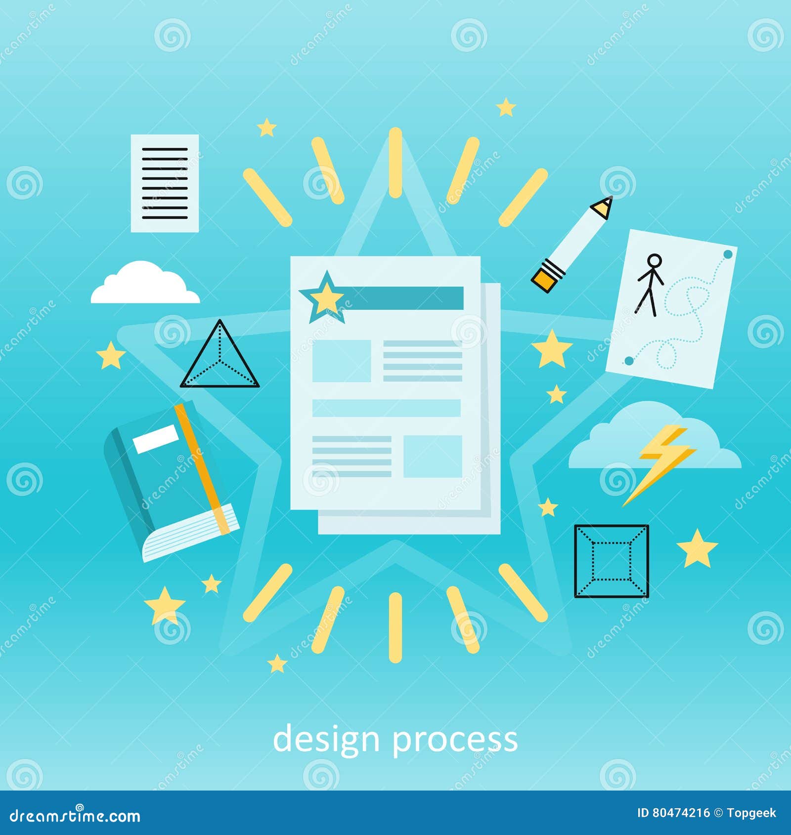 Design Process Concept stock vector. Illustration of creative - 80474216