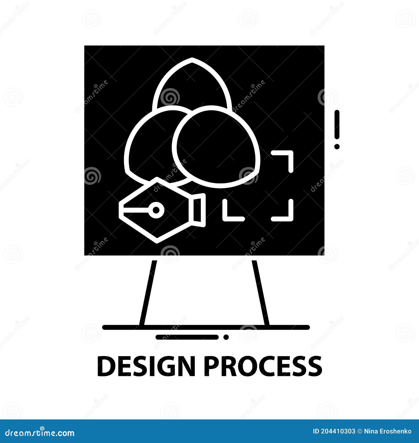 Design Process Icon, Black Vector Sign with Editable Strokes, Concept ...