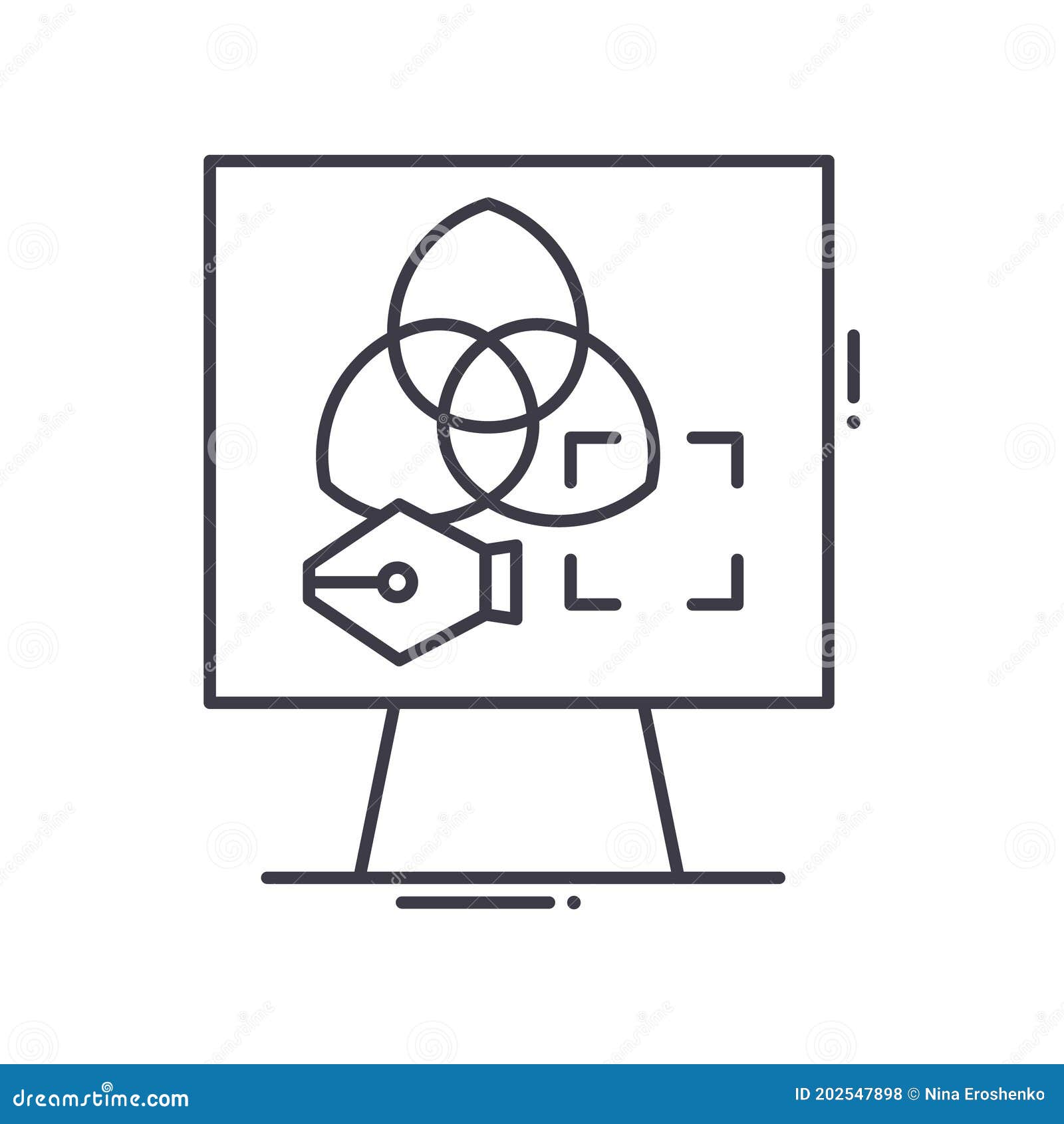 Design Process Icon, Linear Isolated Illustration, Thin Line Vector ...