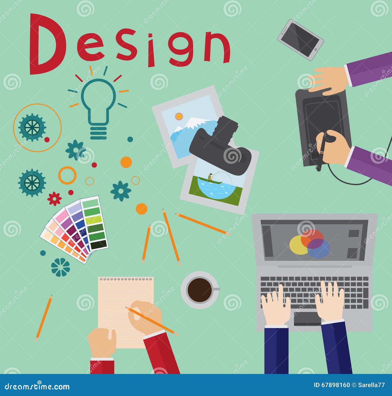Design process stock vector. Illustration of development - 67898160