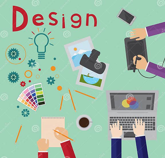 Design process stock vector. Illustration of development - 67898160