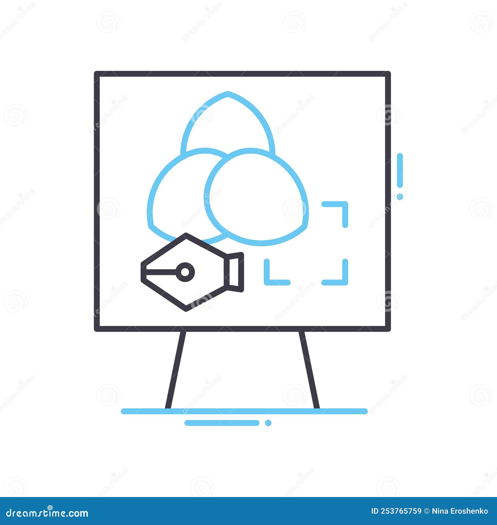 Design Process Line Icon, Outline Symbol, Vector Illustration, Concept ...