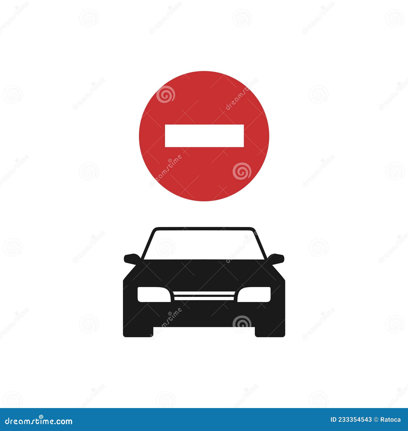Design of Prohibited Car Symbol Stock Vector - Illustration of sign ...