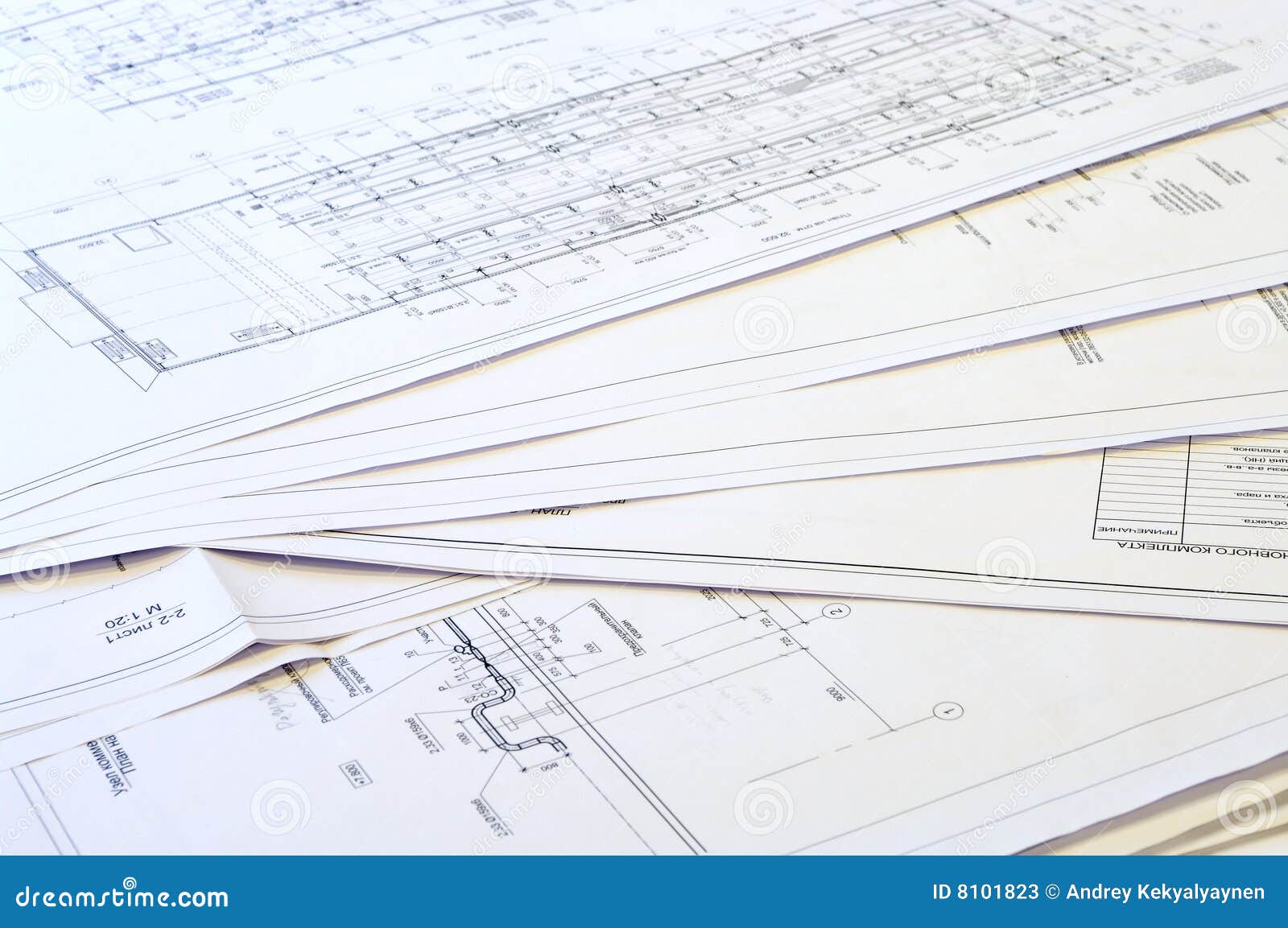 Design and Project Drawings. Stock Image - Image of construction ...