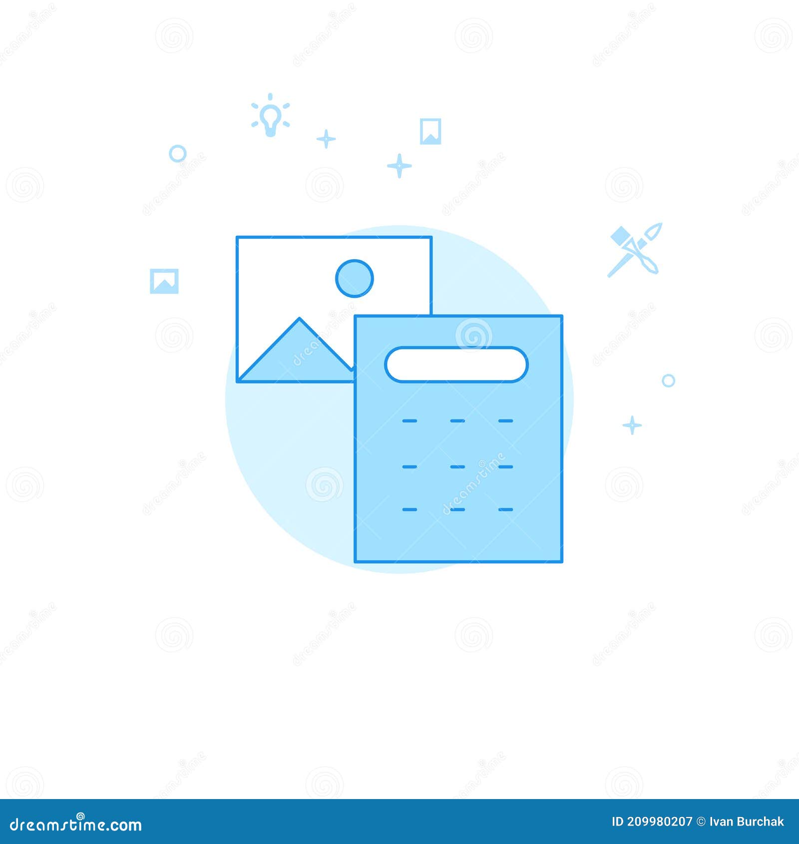 Design Project Estimate Flat Vector Illustration, Icon. Light Blue ...