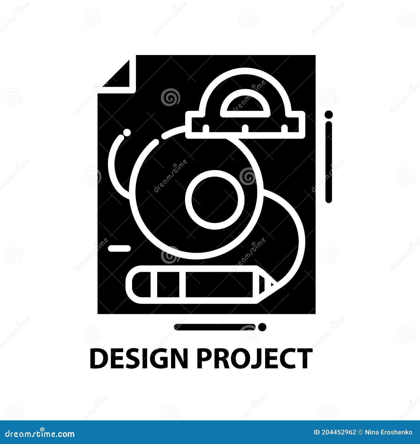 Design Project Icon, Black Vector Sign with Editable Strokes, Concept ...