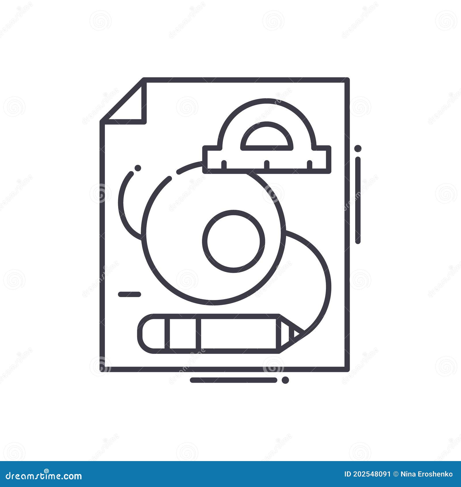 Design Project Icon, Linear Isolated Illustration, Thin Line Vector ...
