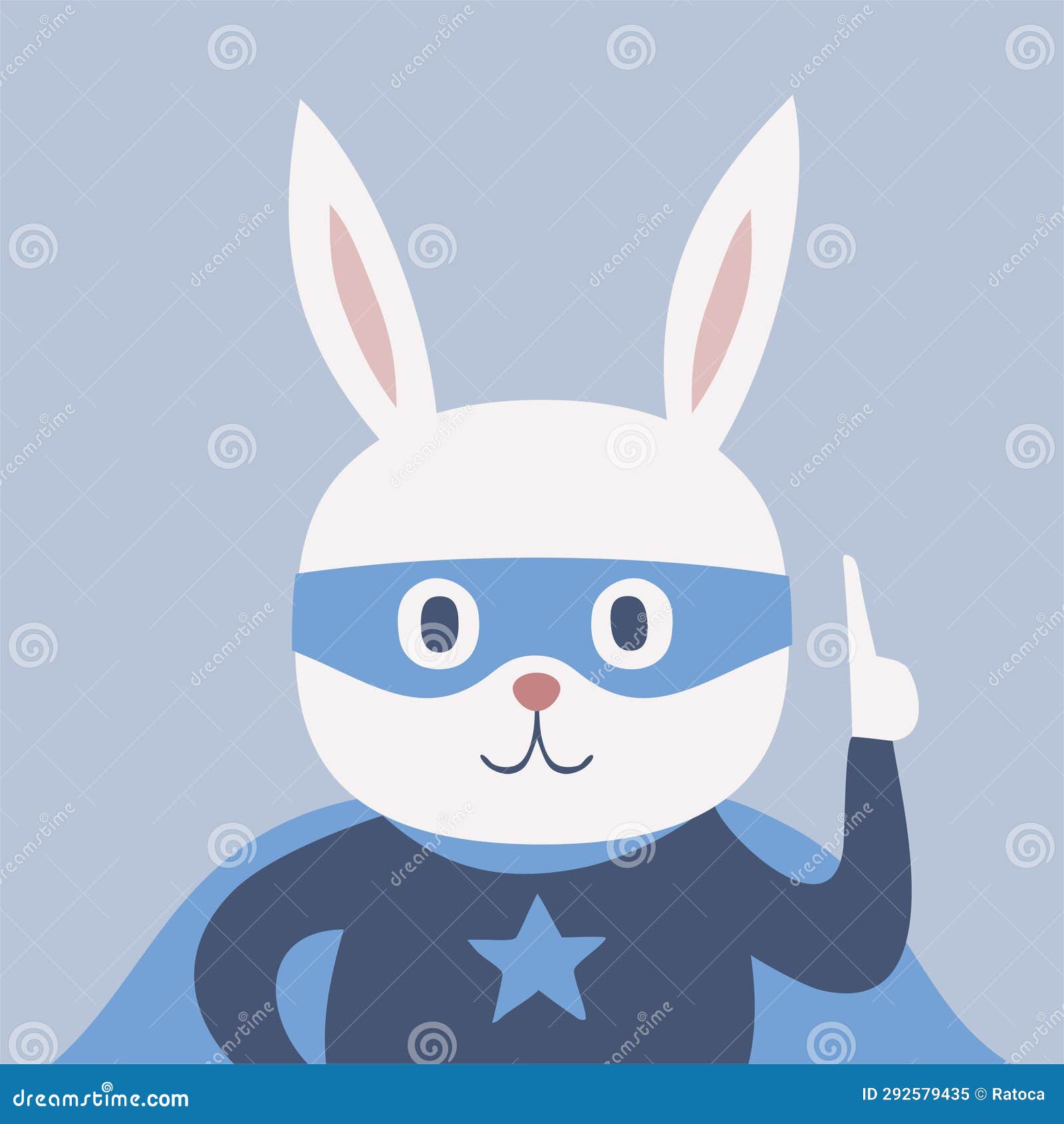 Design of Rabbit Hero Illustration Stock Vector - Illustration of power ...