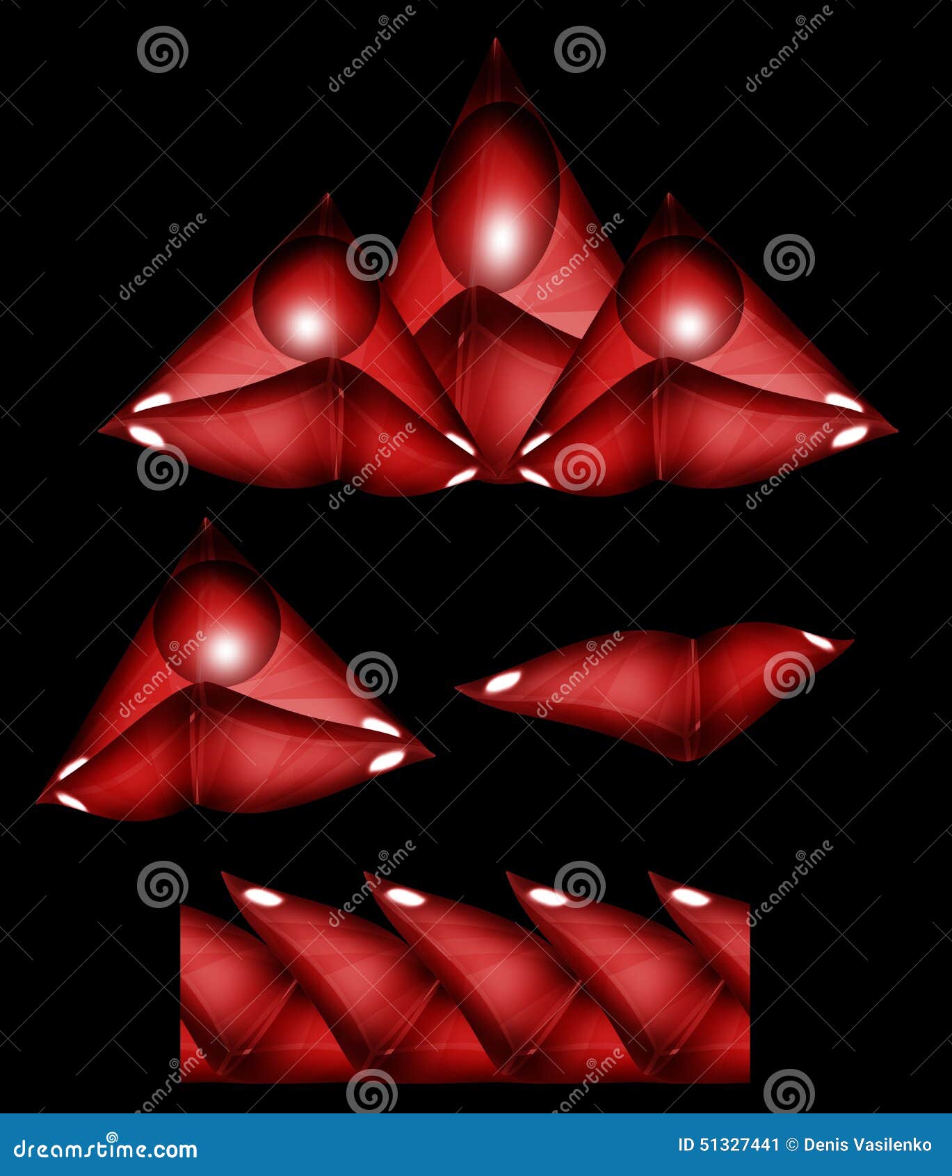 Design - Red Angular Elements and Border Stock Illustration ...