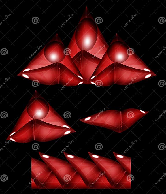 Design - Red Angular Elements and Border Stock Illustration ...