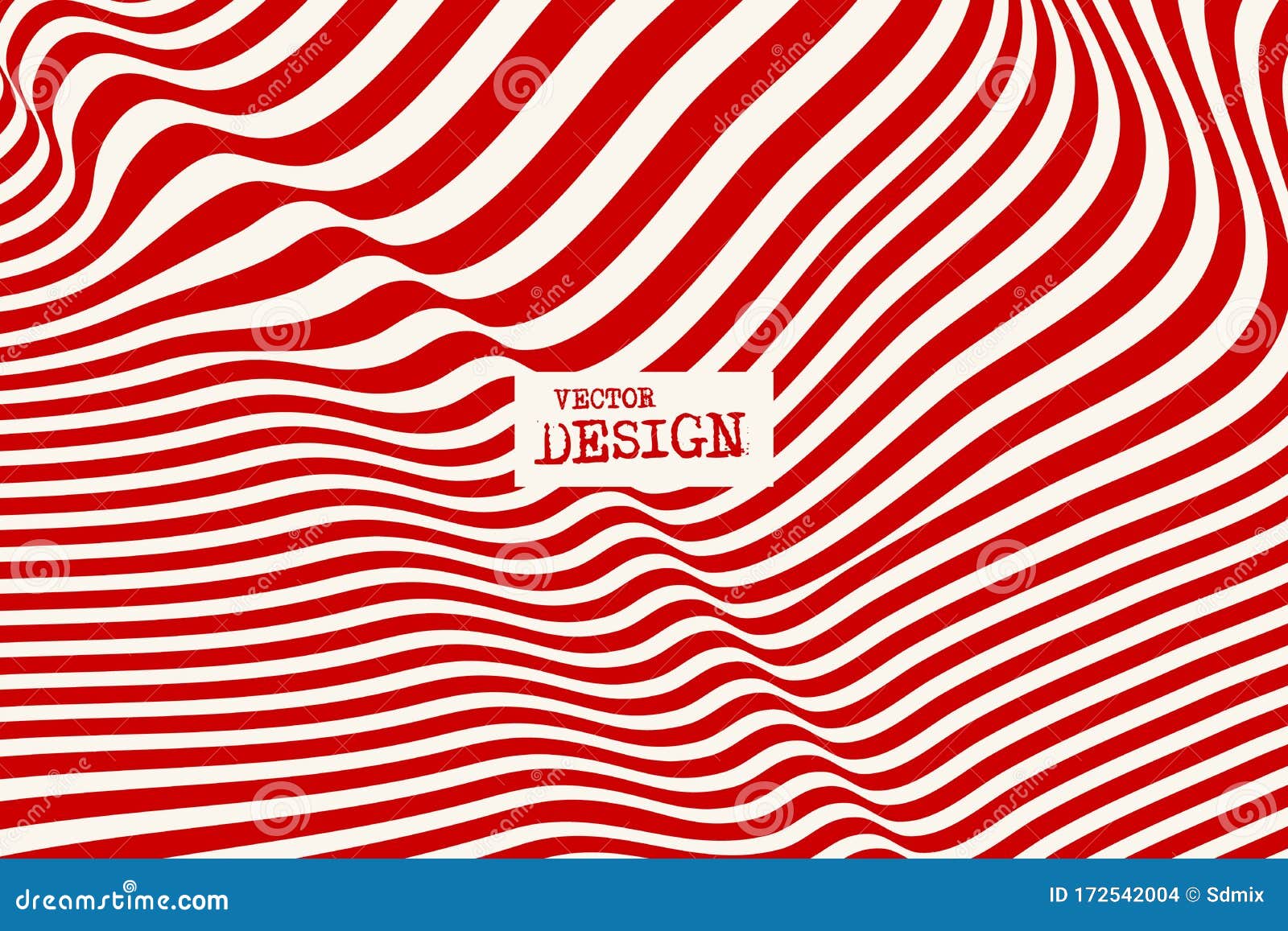 Design Red Waving Lines Illusion Background. Abstract Stripe Distortion ...
