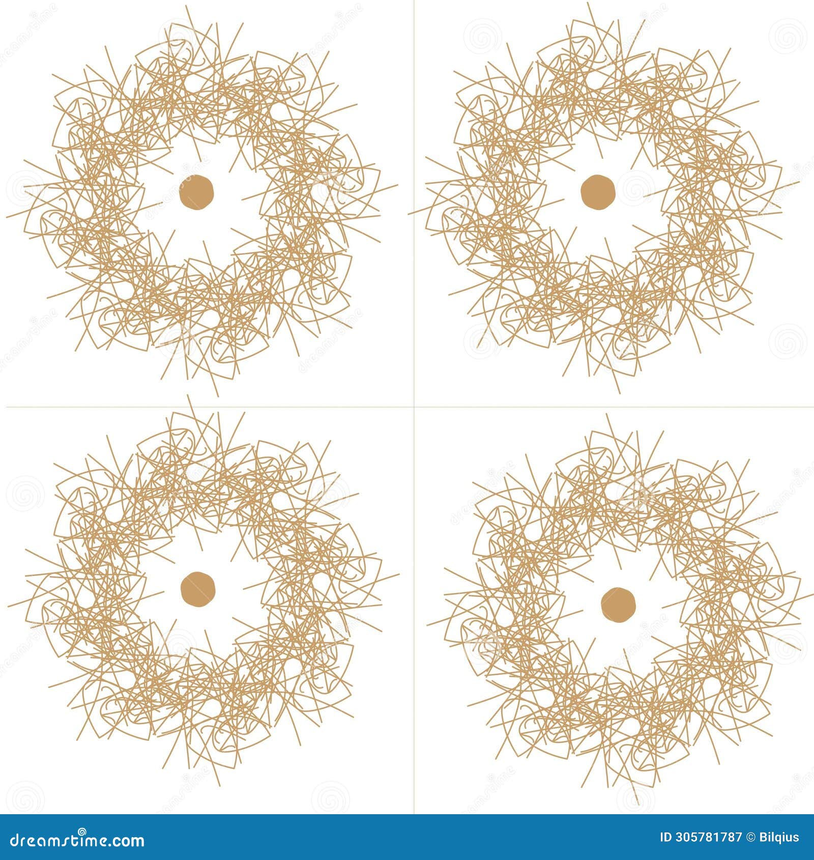 Design of Repeated Random Shapes - Four Symmetrical Random Shapes Stock ...