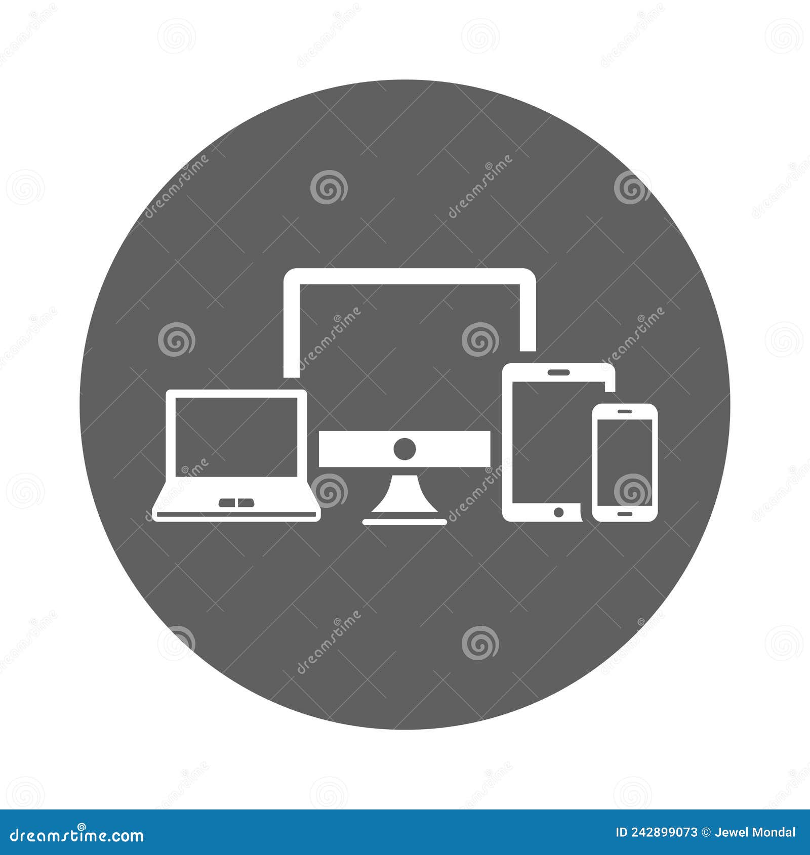 Design, Responsive, Mobile, Desktop Icon. Gray Vector Design Stock ...