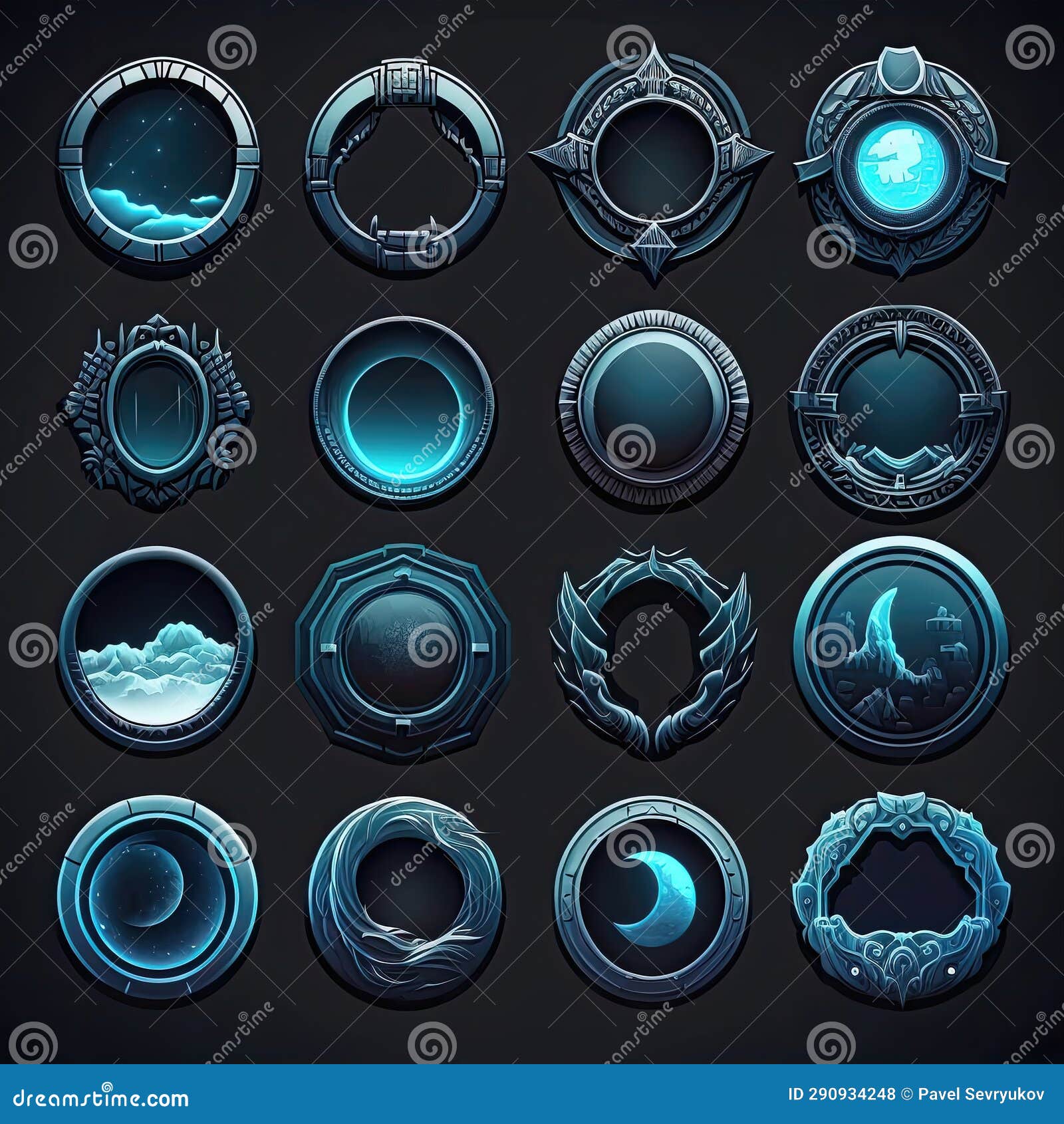 Design Round Frame Game Ai Generated Stock Illustration - Illustration ...