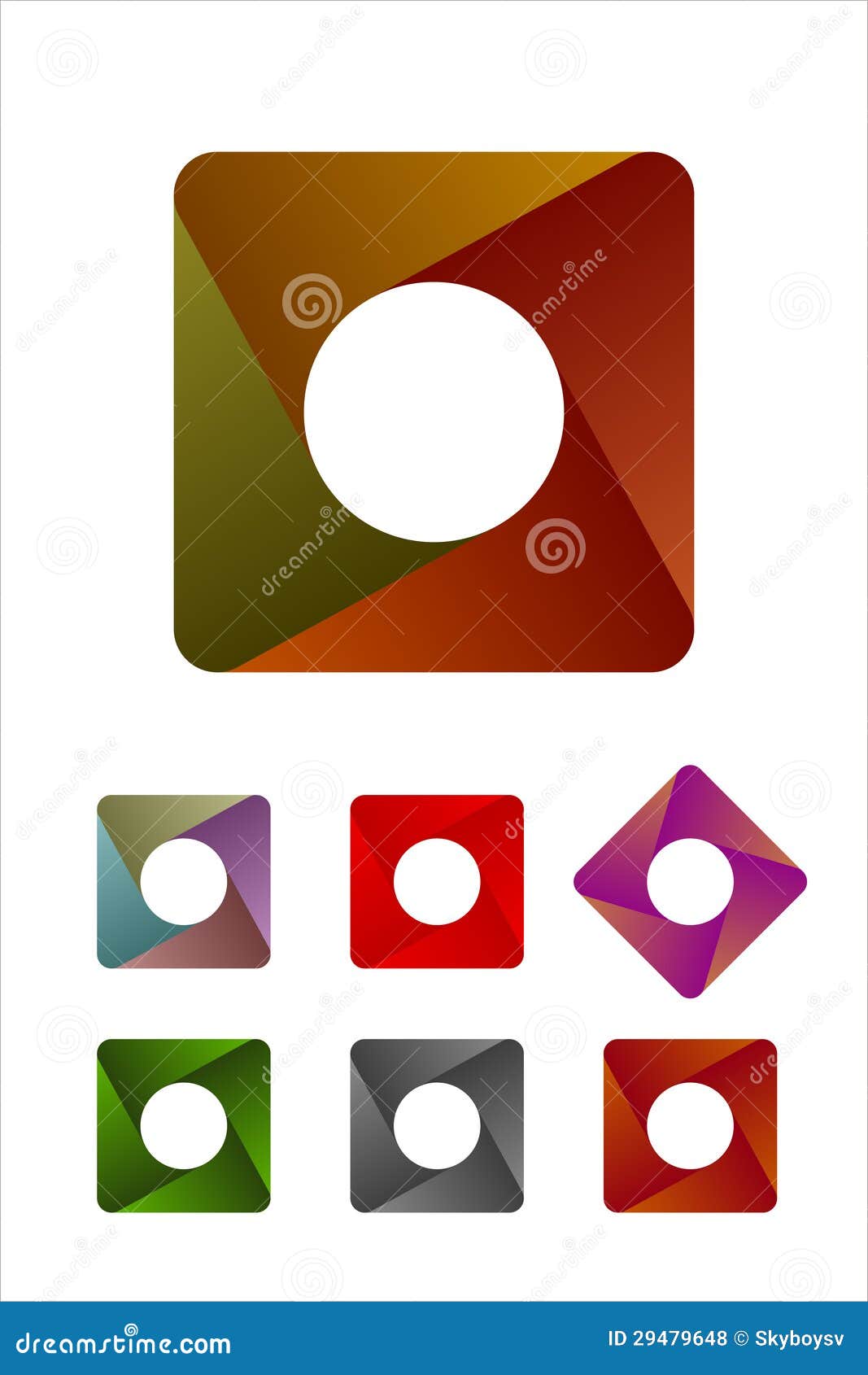 Design Rounded Logo Rectangle Element. Stock Vector - Illustration of ...
