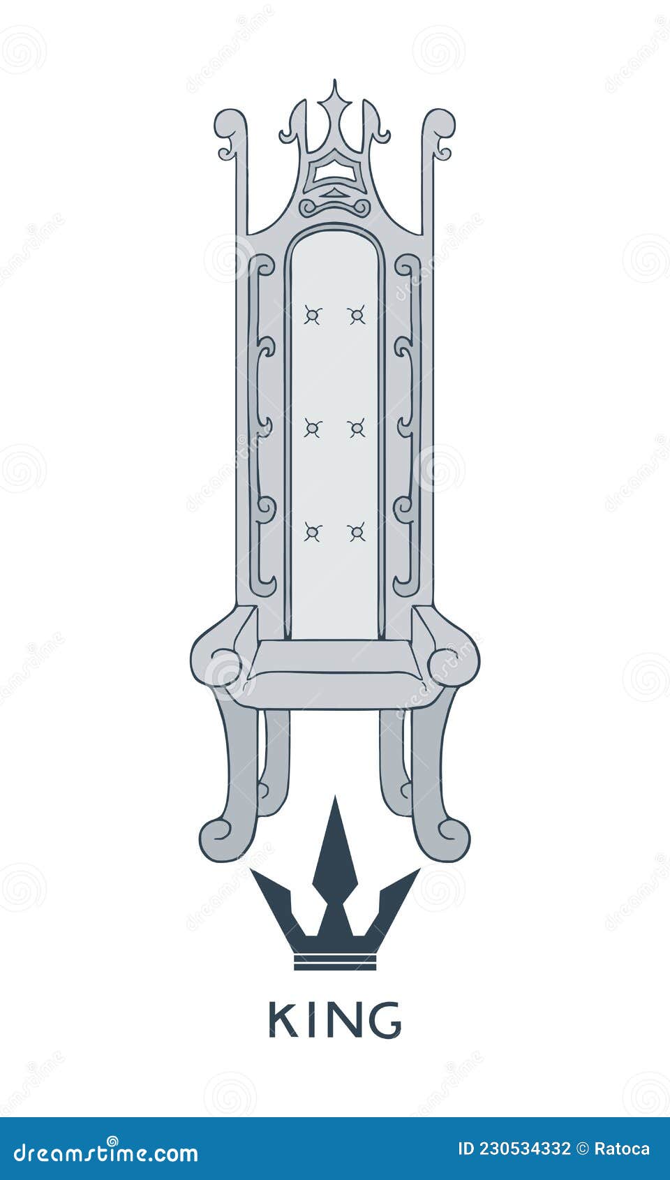 Design of Royal Chair Hand Draw Stock Vector - Illustration of decor ...