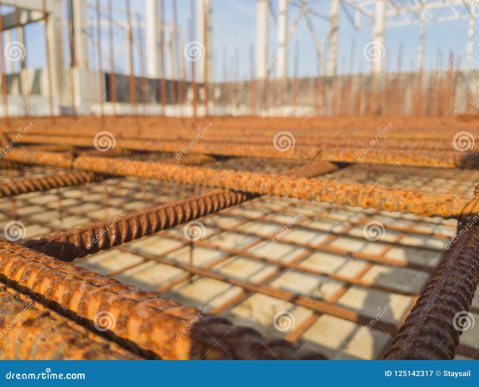 Design of Rusty Rebar. Urban Background Stock Image - Image of ...